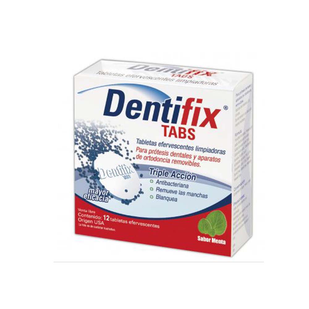 Tabletas para Limpieza de Prótesis u Ortodoncias Dentifix x12 Un ...